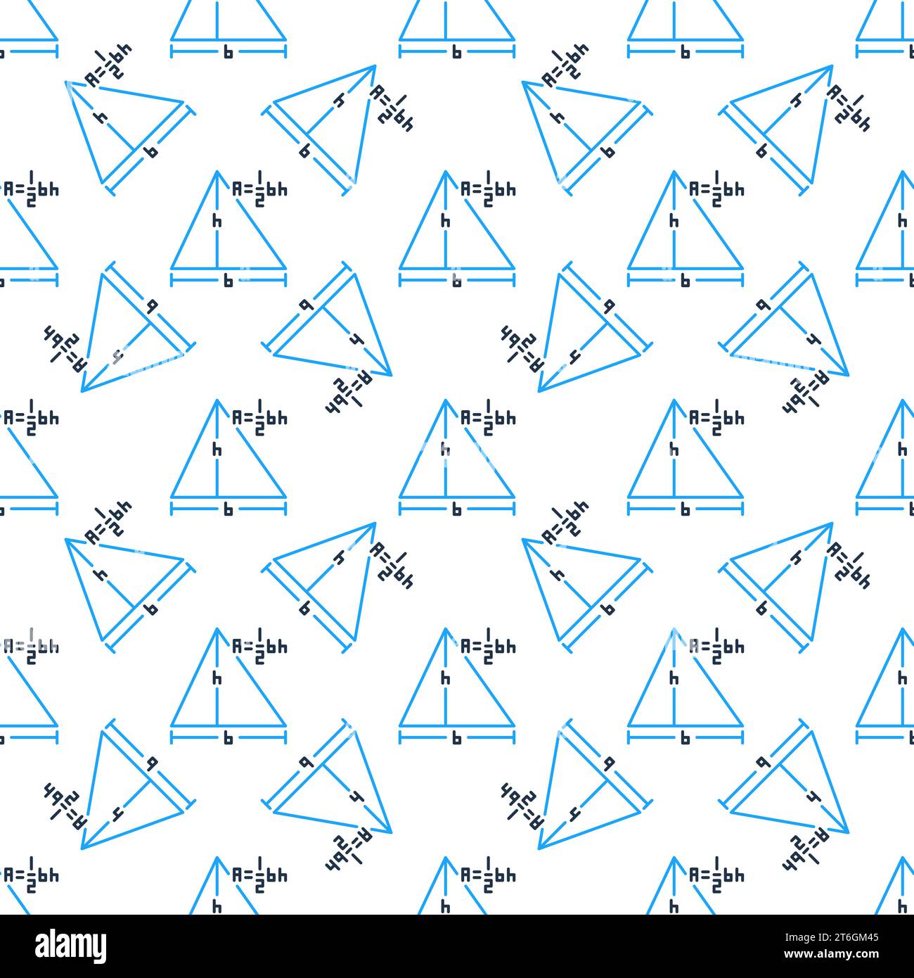 A=1/2bh vector Area of a Triangle concept creative seamless pattern ...