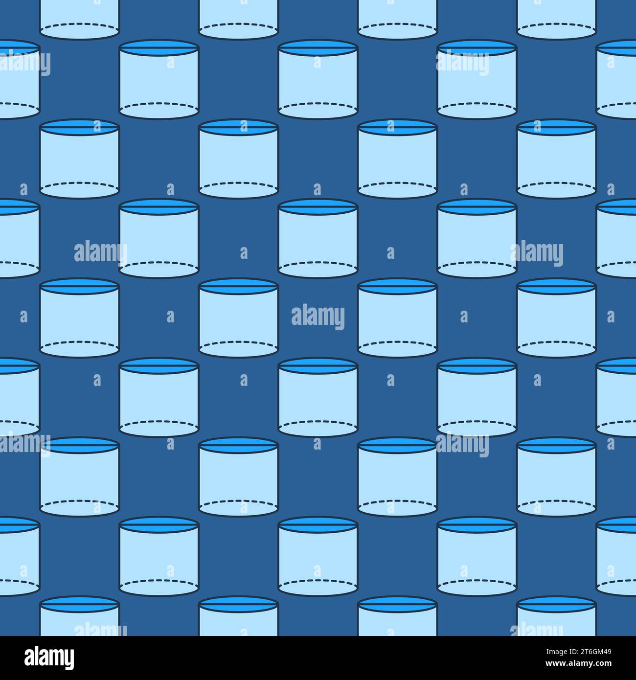 Cylinder vector Elementary Geometry concept blue seamless pattern Stock ...