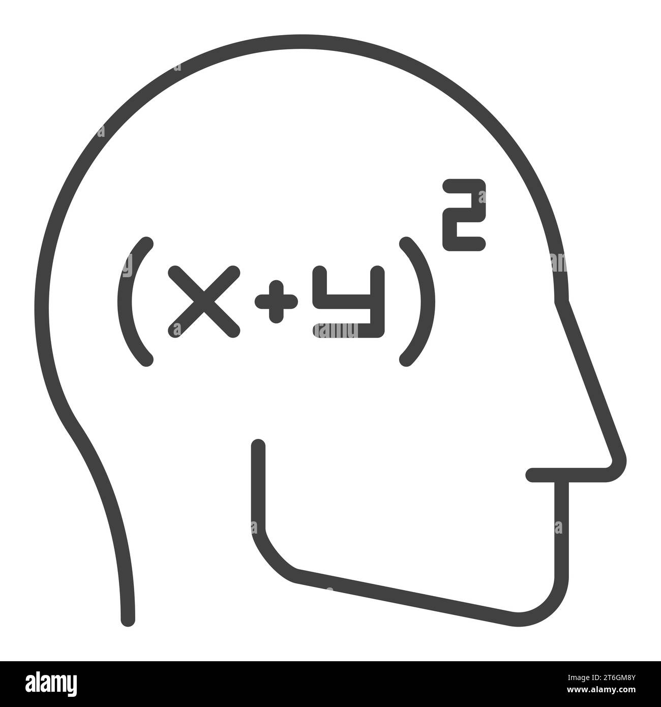 Math Mind vector Human Head concept icon or symbol in outline style ...