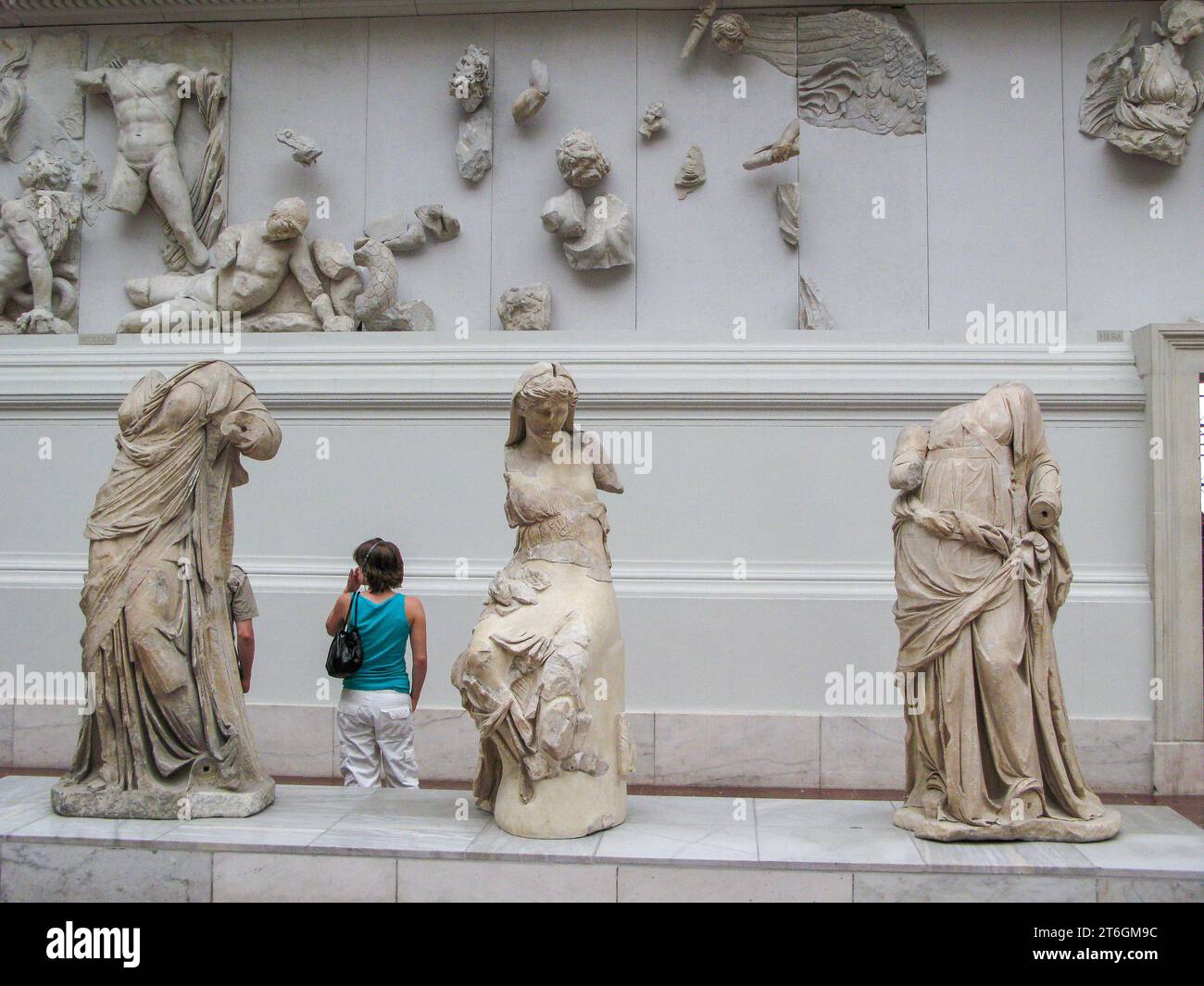 Germany, Berlin; Detail of Pergamon Altar, an original Greek temple ...