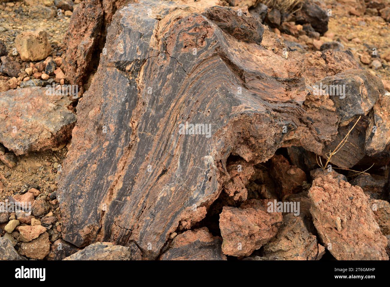 Obsidian is a volcanic glass formed from felsic lava. Cañadas del Teide ...