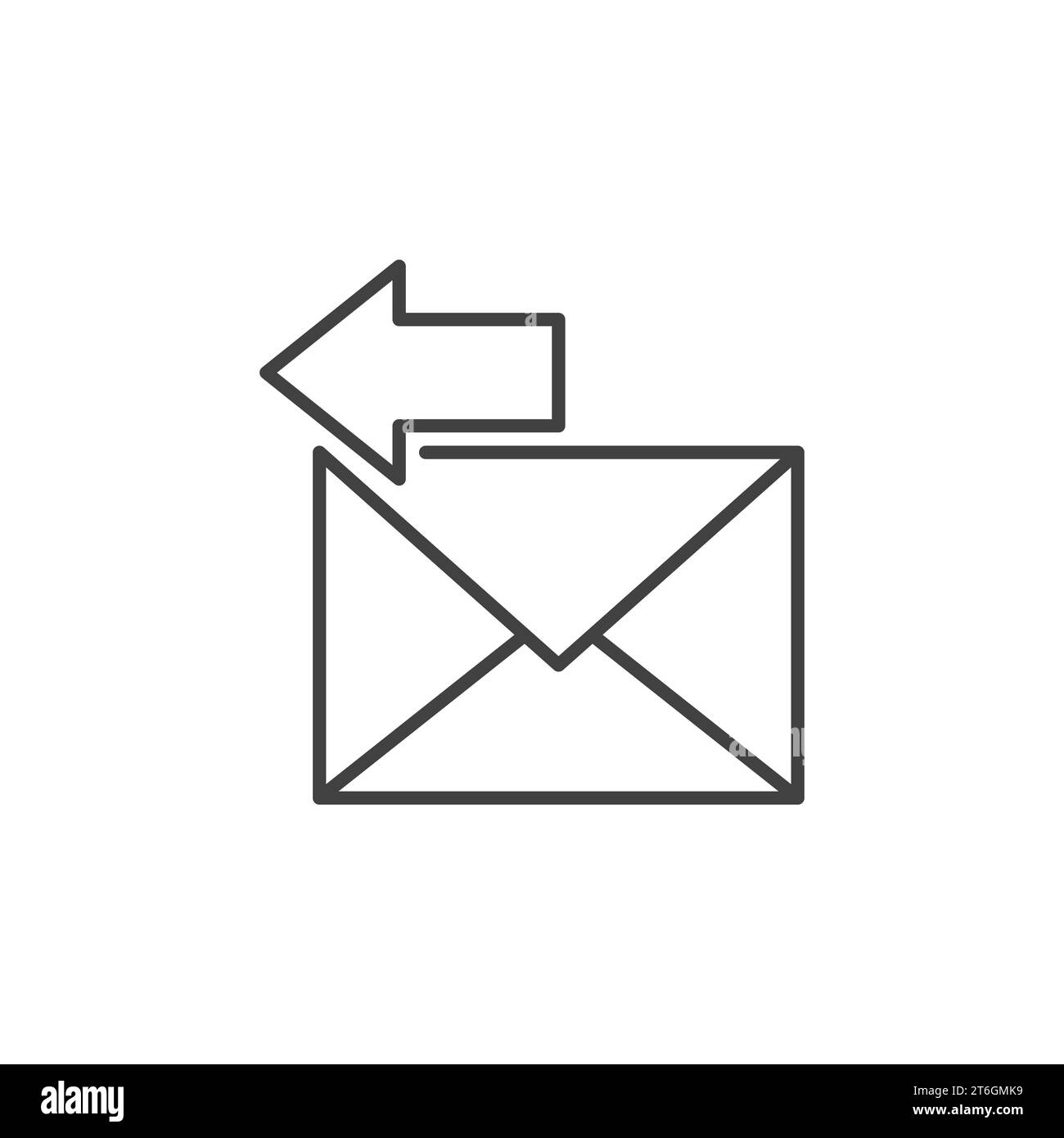 Envelope with Arrow vector Send Email or Message concept outline icon ...