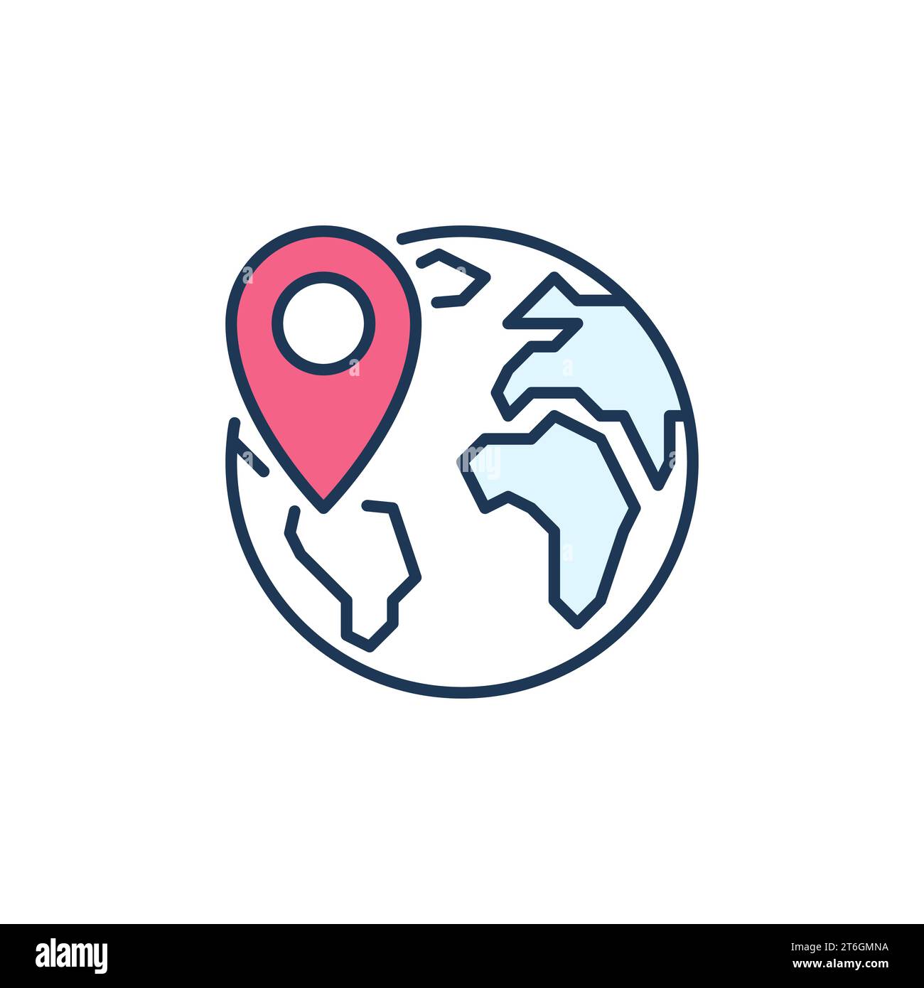 Earth Planet with Geo Pin vector concept colored icon or sign Stock ...
