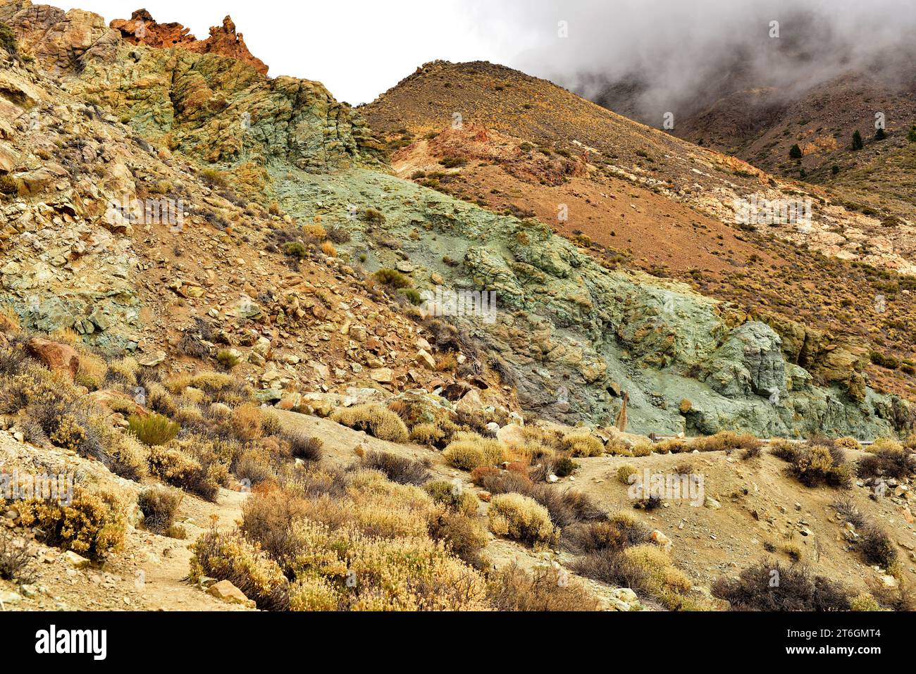 Los Azulejos, hydrothermal alteration of volcanic rocks with presence ...