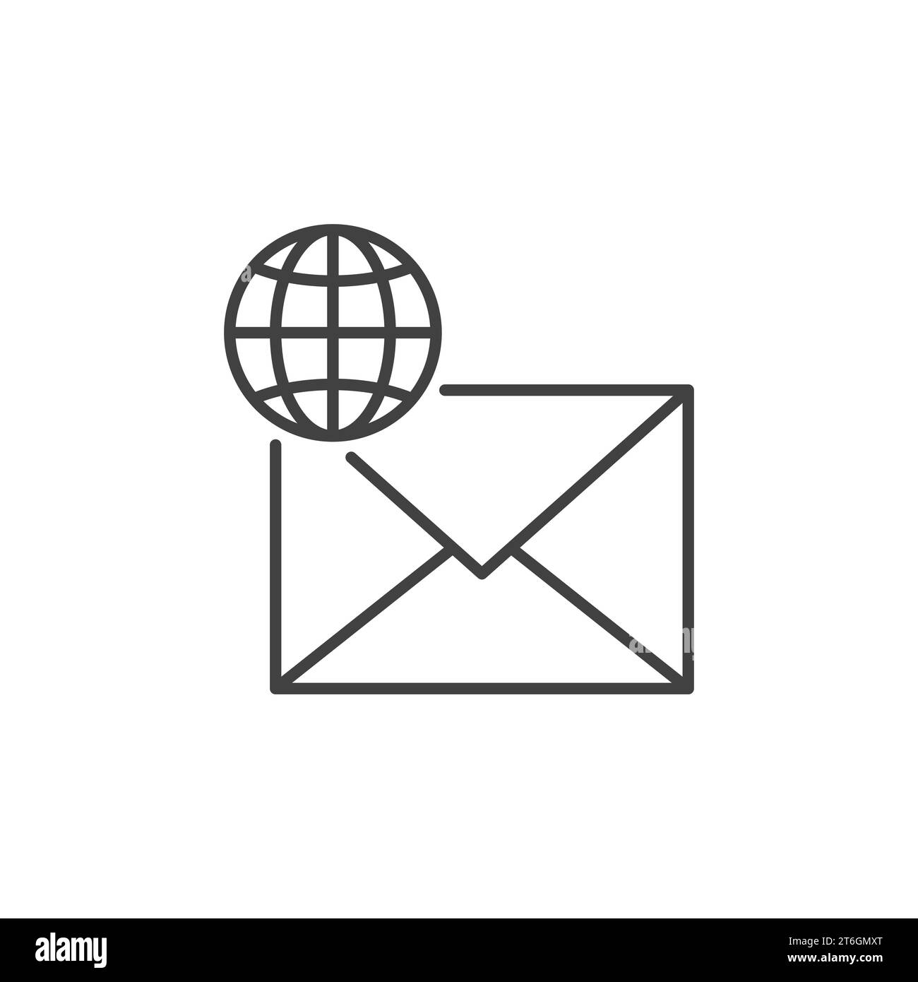 Envelope with Earth Globe vector WWW Email concept icon or symbol in ...