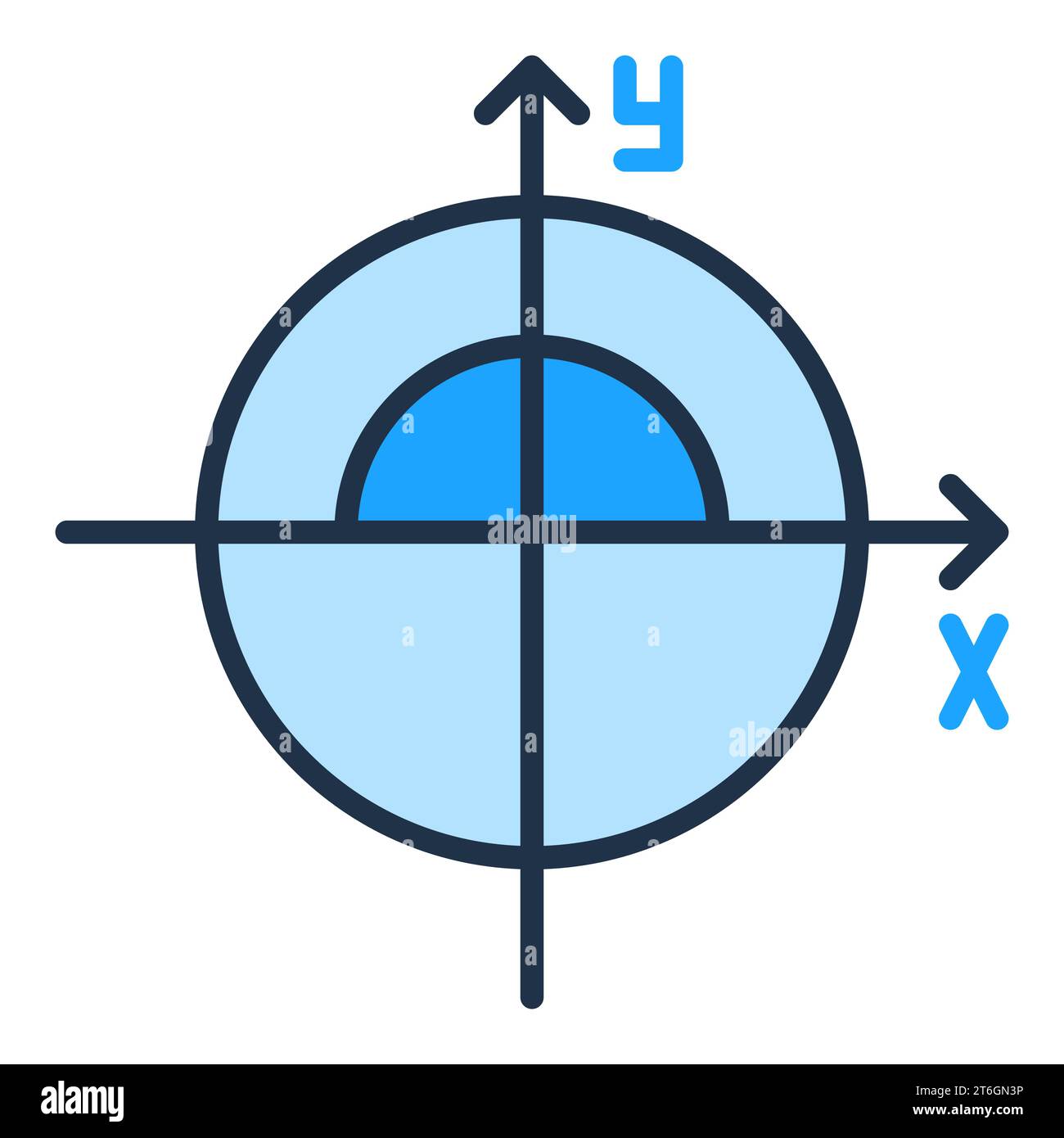 Math Circle vector concept blue icon or design element Stock Vector ...