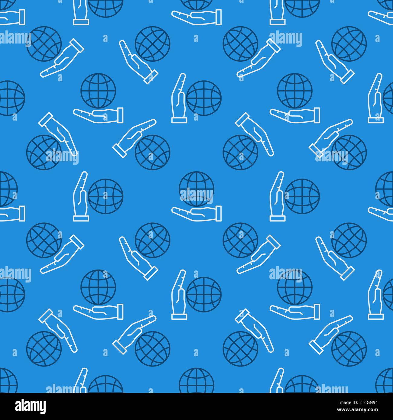 Globe on Hand vector concept thin line seamless pattern Stock Vector Image & Art - Alamy