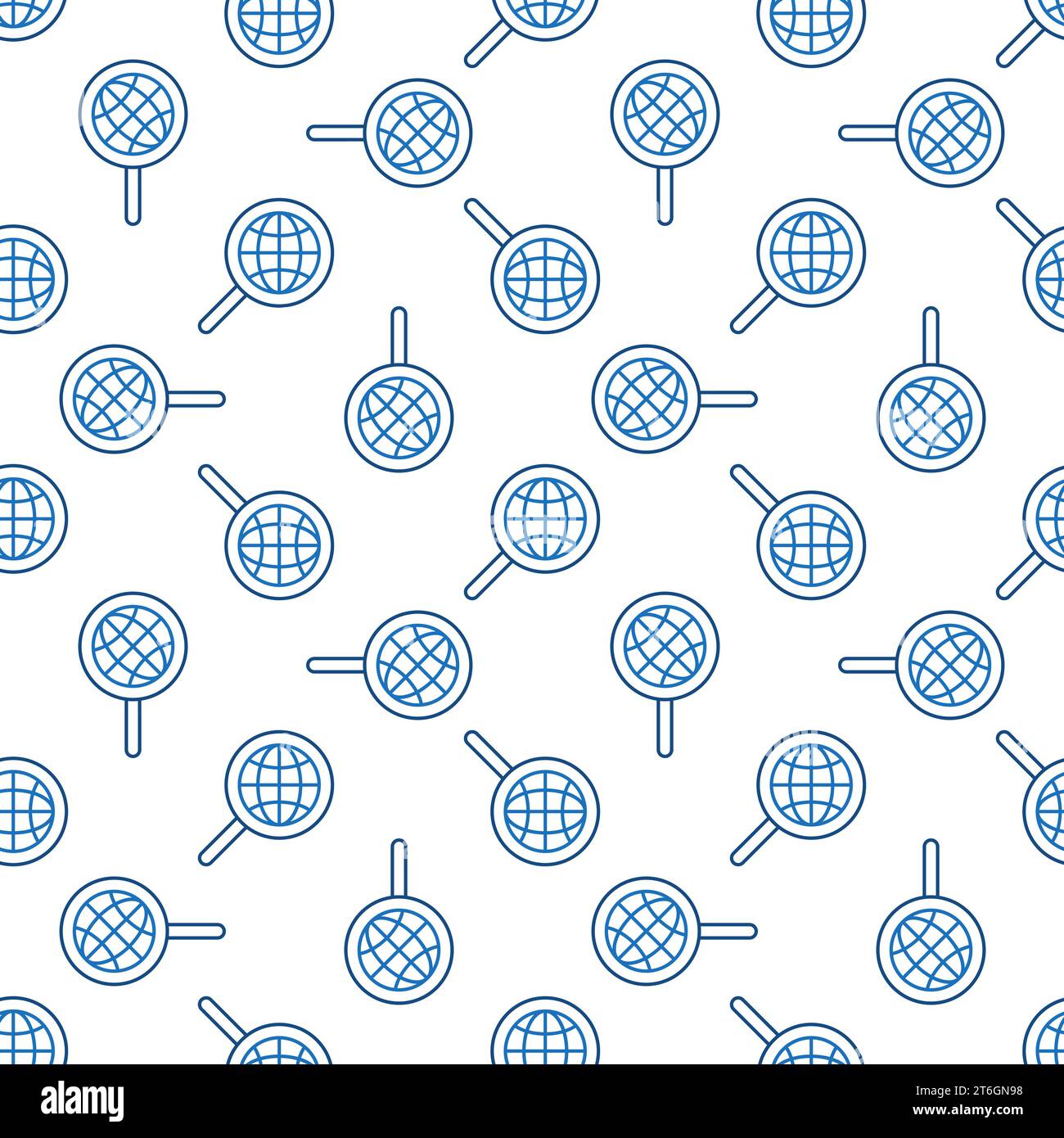 Globe inside Magnifying Glass vector concept seamless pattern in thin line style Stock Vector ...