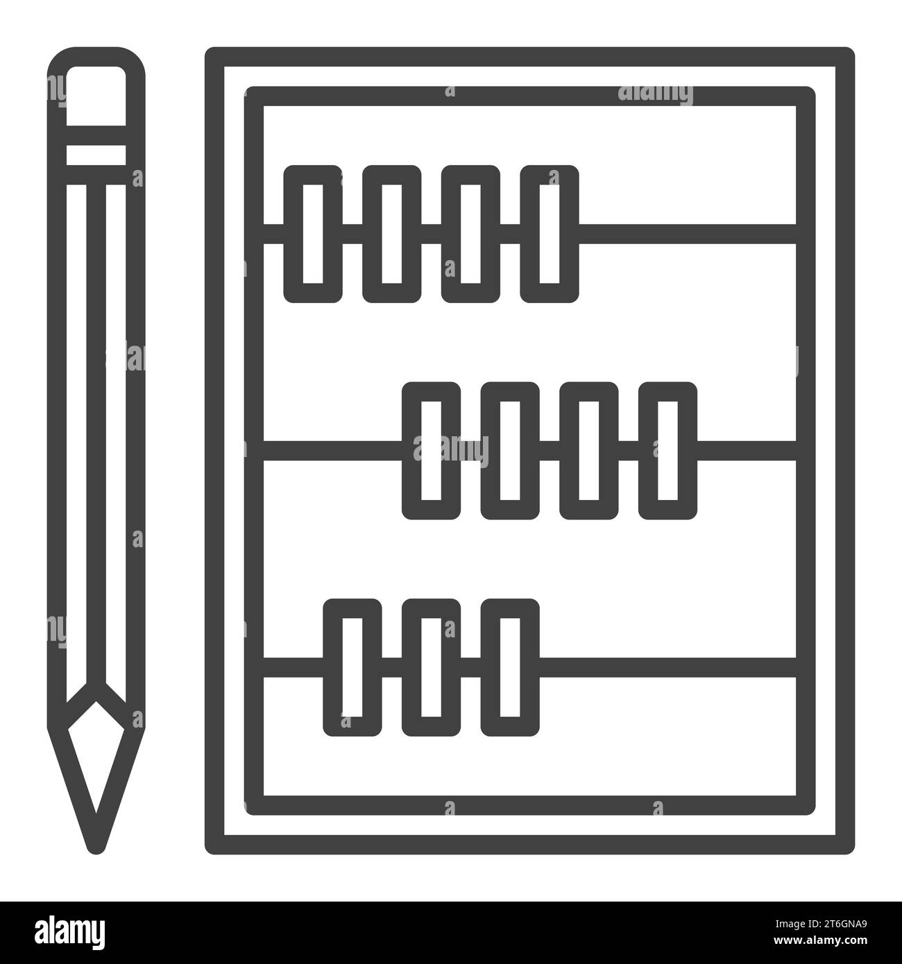 Math School Abacus with Pencil vector Education concept icon or sign in ...