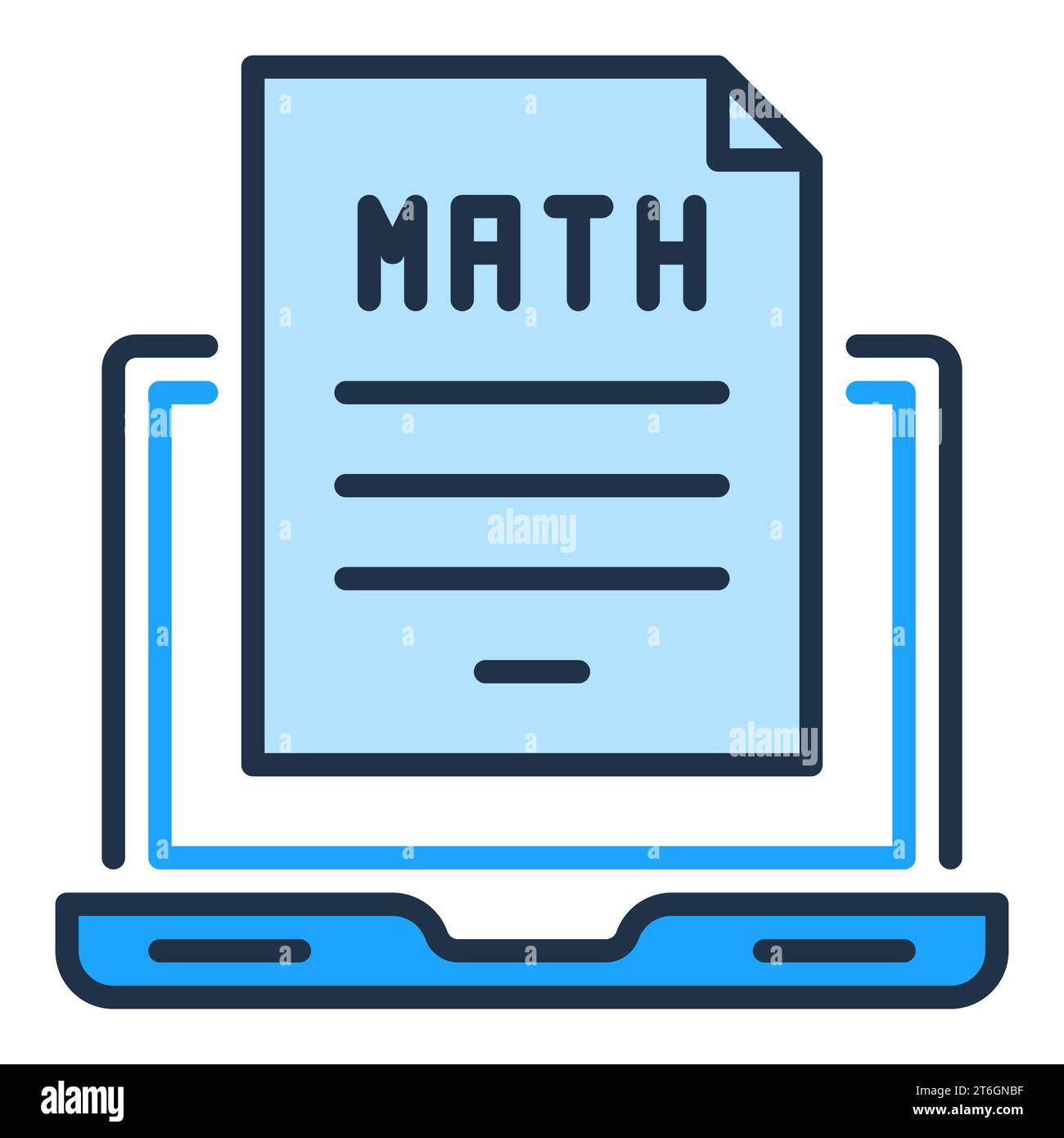Math Paper on Laptop Screen vector concept blue icon or symbol Stock ...