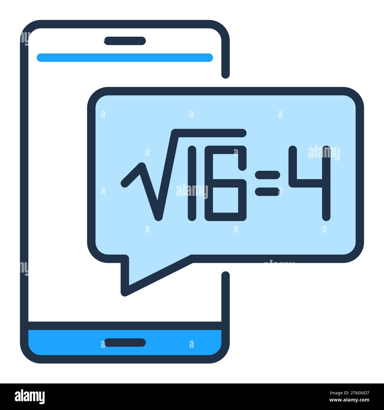 Square Root of 16 on Smartphone Screen vector Mathematics Science ...