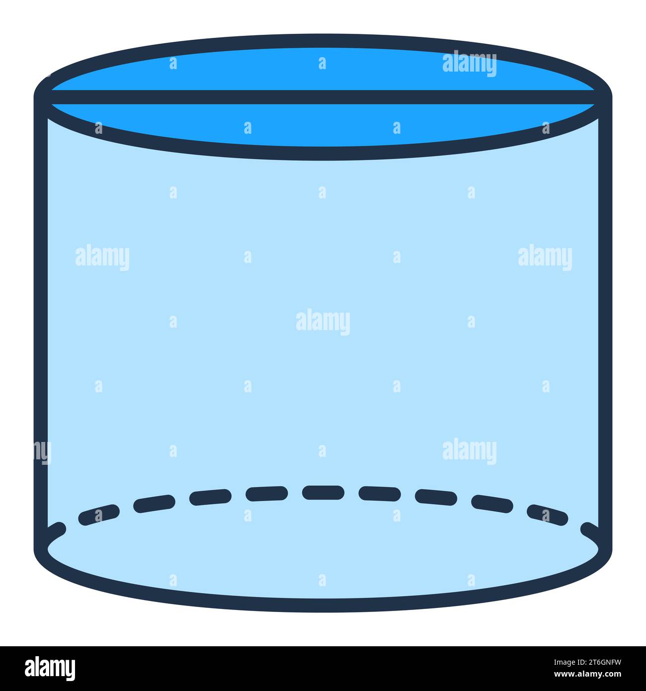Cylinder vector Elementary Geometry concept blue icon or design element ...