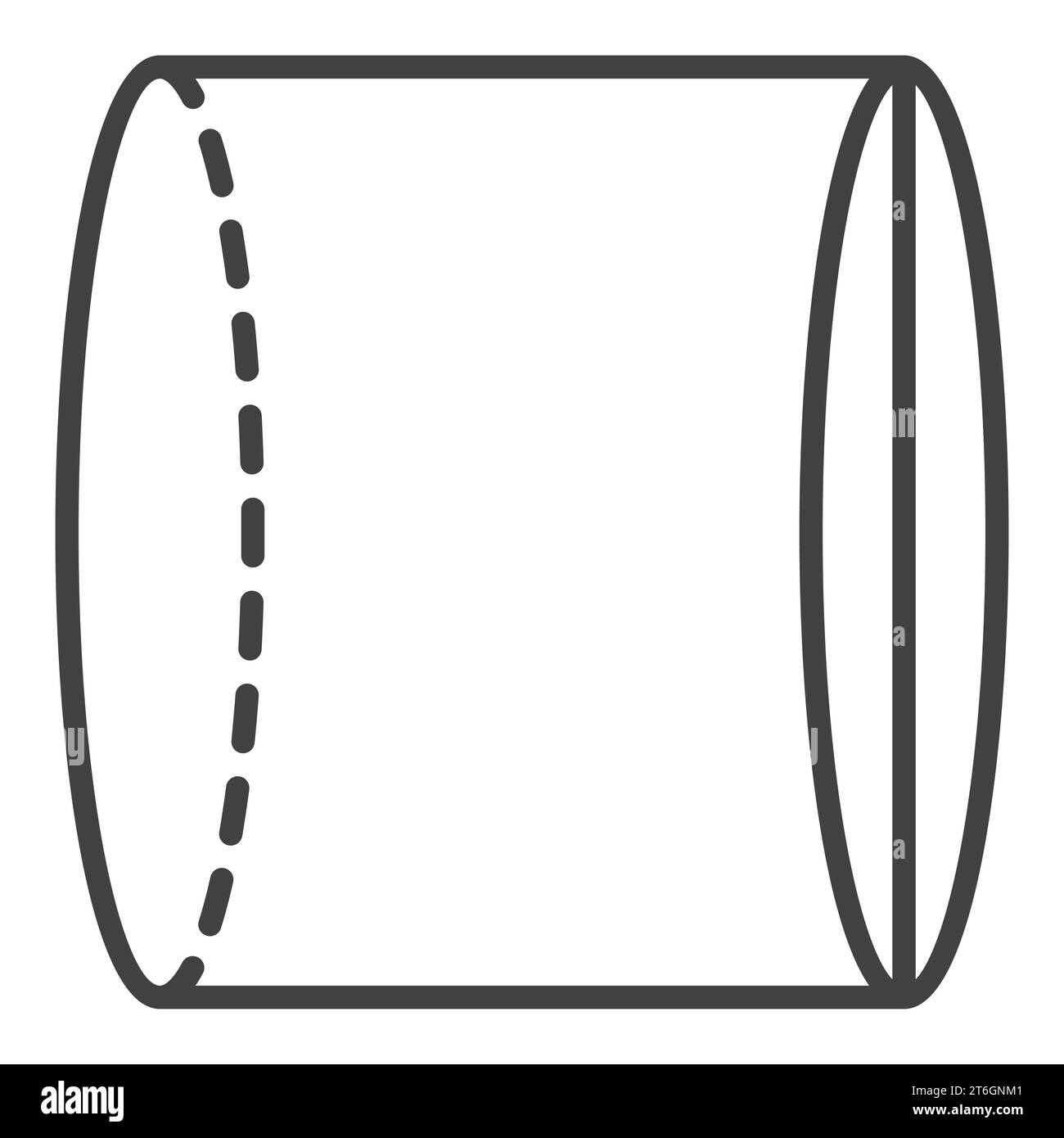 Cylinder vector elementary geometry concept thin line simple icon or ...