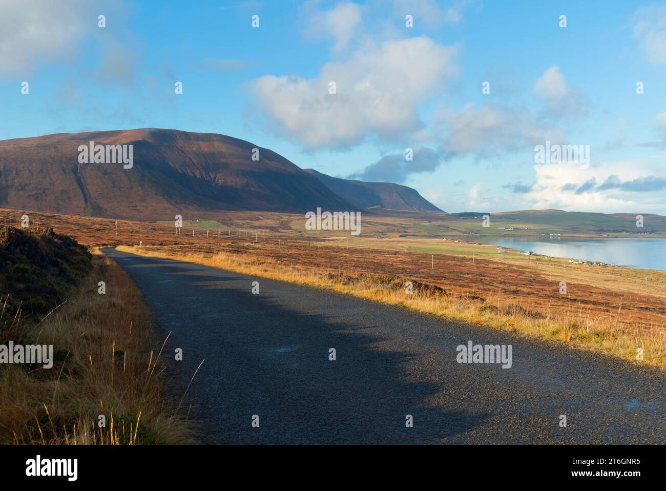 Quiet coastal road, Isle of Hoy, Orkney Stock Photo - Alamy