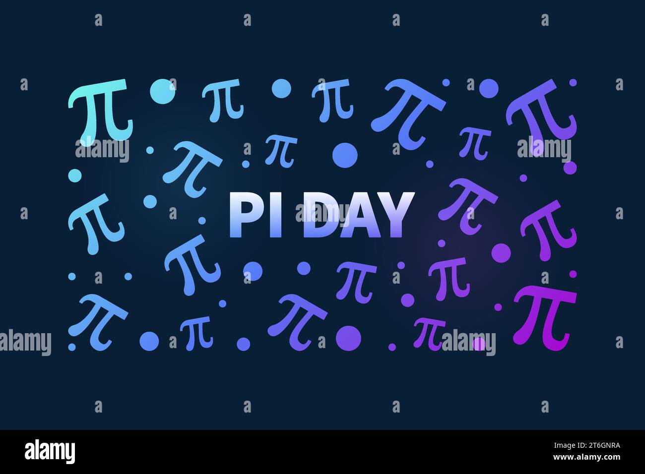 Pi Day on March 14th vector horizontal colored banner. Math concept ...