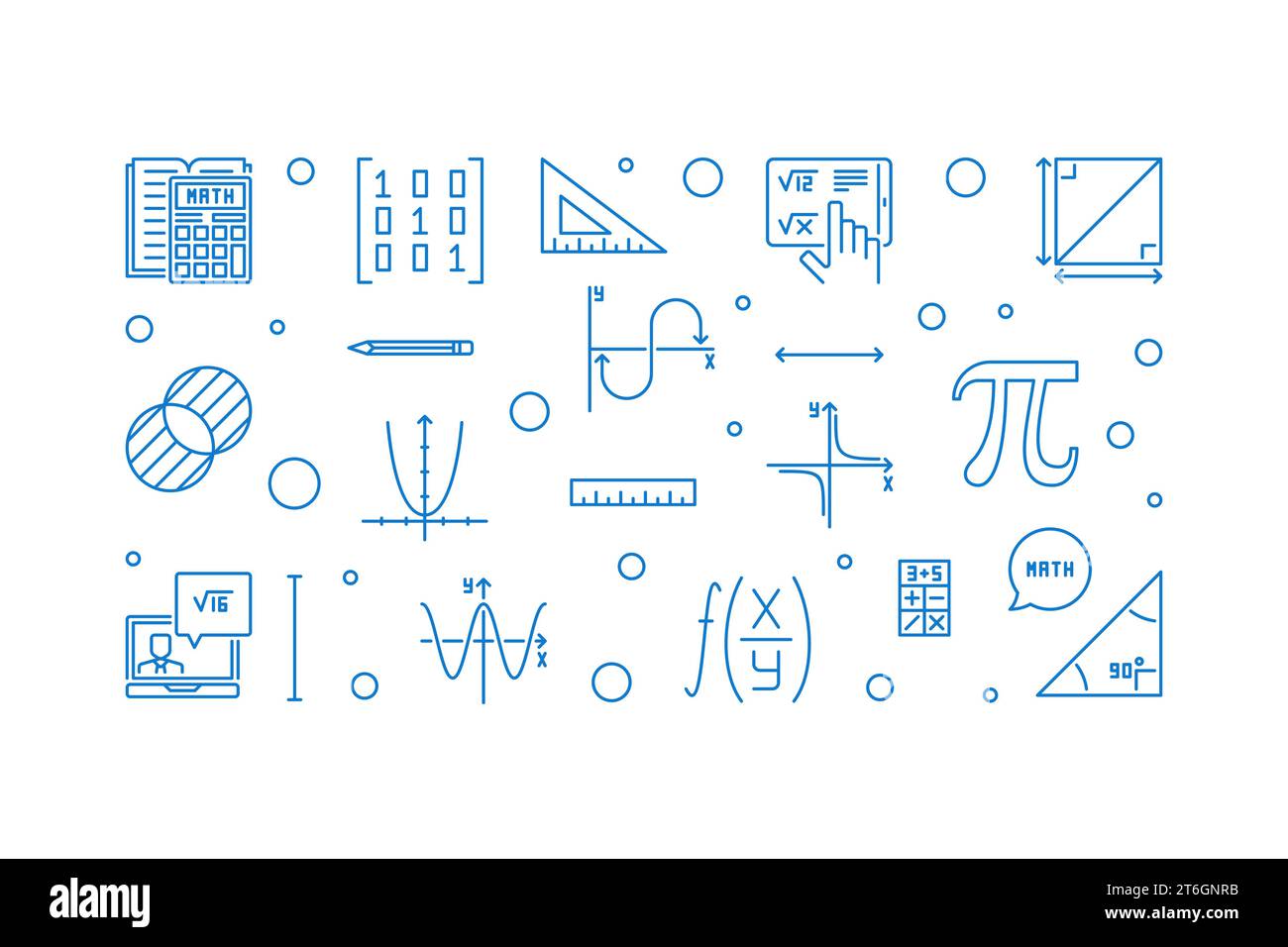 World Math Day vector outline heart banner. Math 8 March Holiday ...