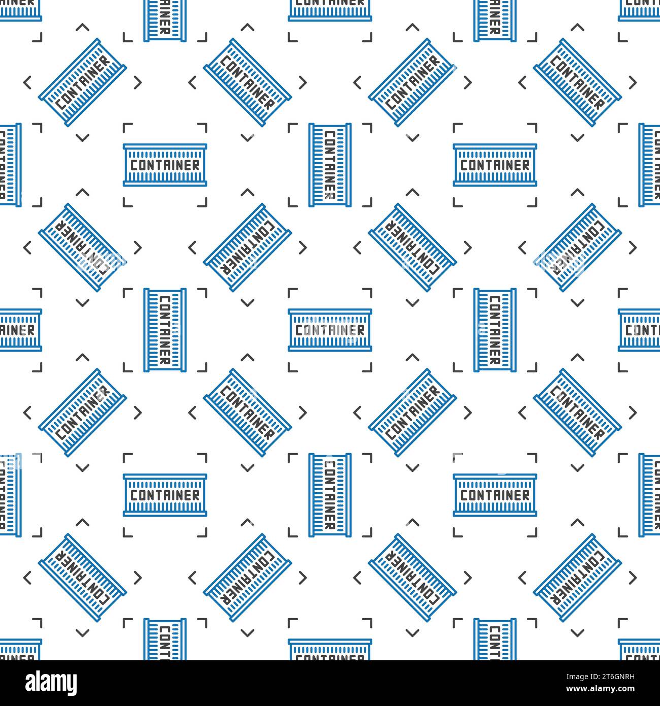 Container vector Shipping concept outline seamless pattern Stock Vector ...