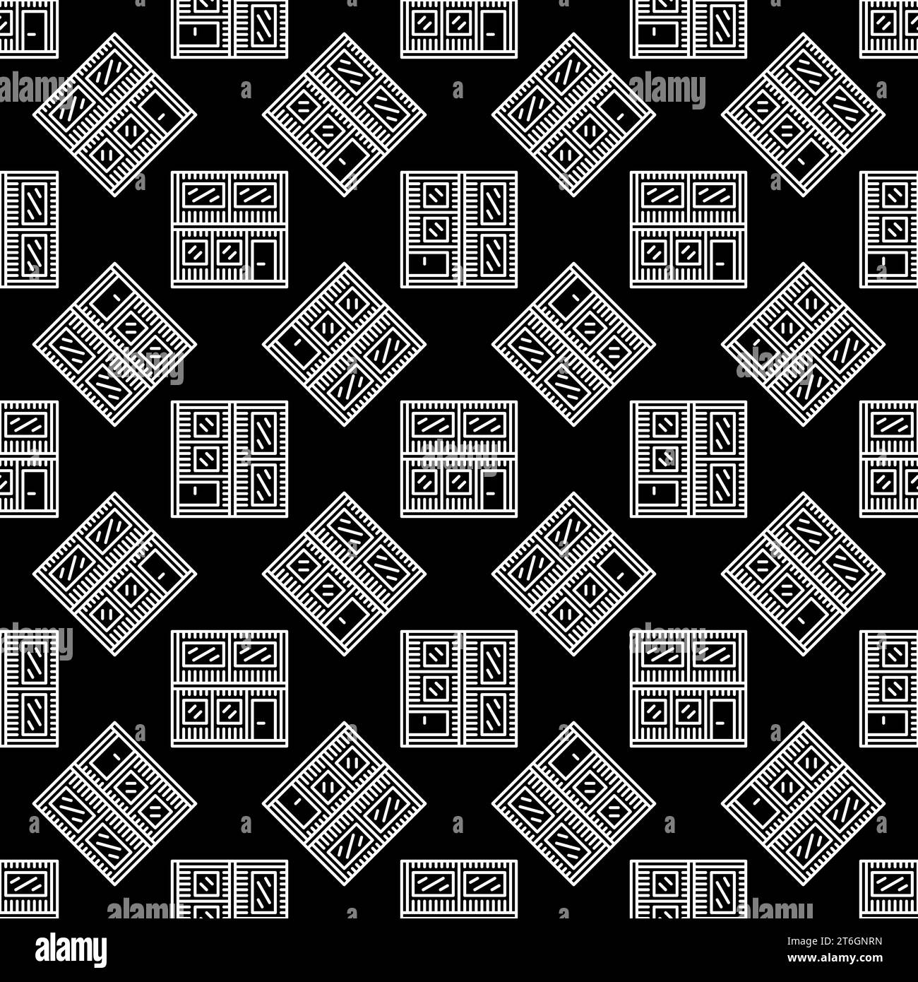 Containers Home vector concept linear dark seamless pattern Stock ...
