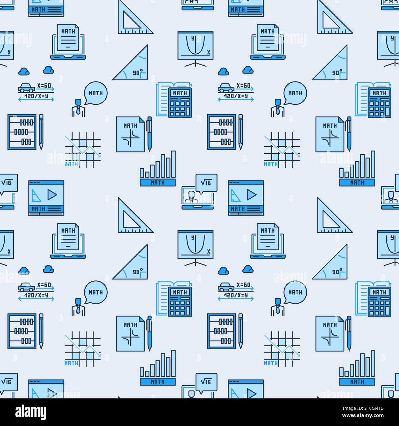 Math modern vector seamless background - Mathematics concept colored pattern Stock Vector Image ...