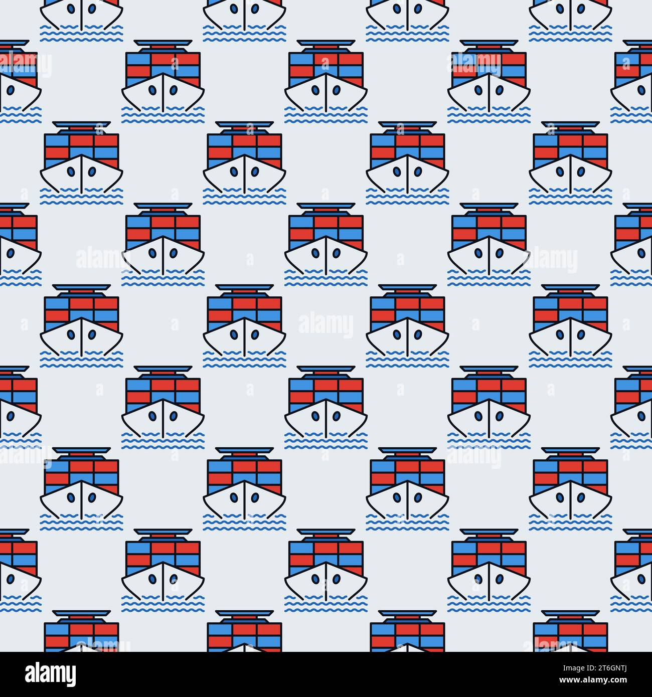 Ship with Containers vector International Cargo concept colored ...