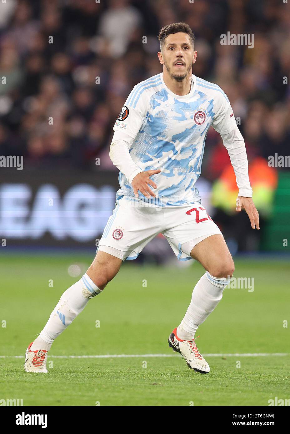 London, UK. 9th Nov, 2023. Stevan Jovetic of Olympiakos during the UEFA ...