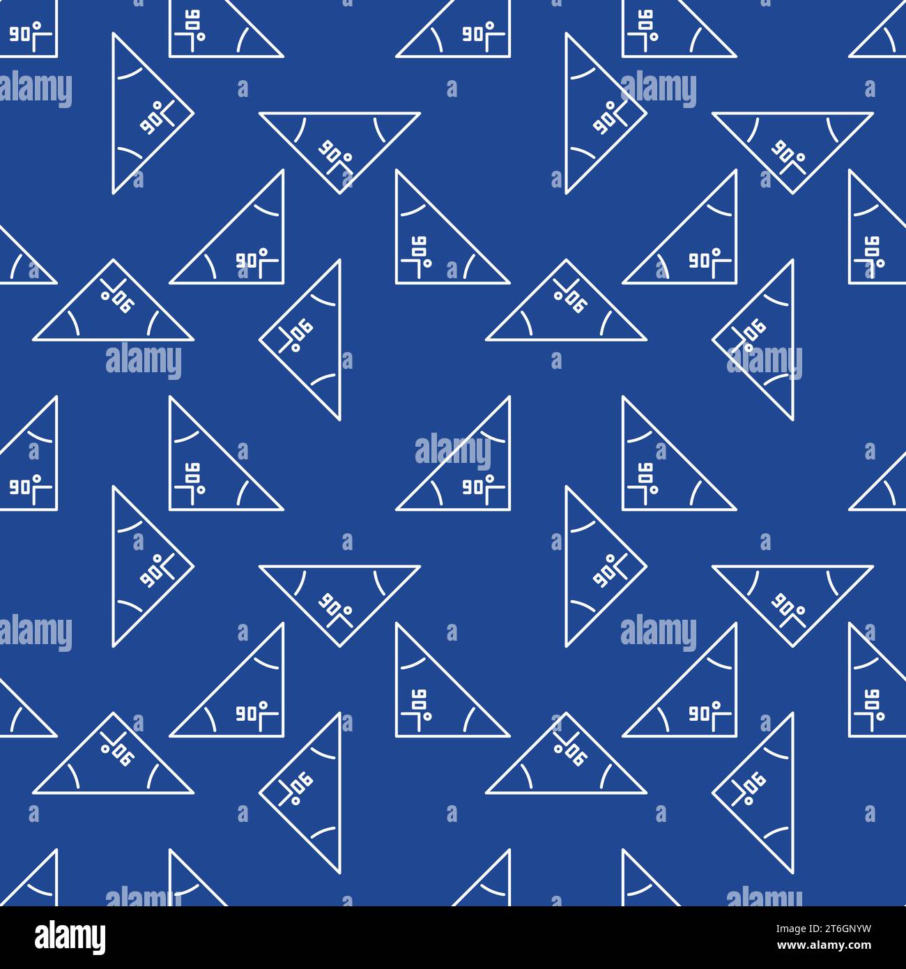 Right Triangle vector Maths 90 degree angle concept blue seamless ...