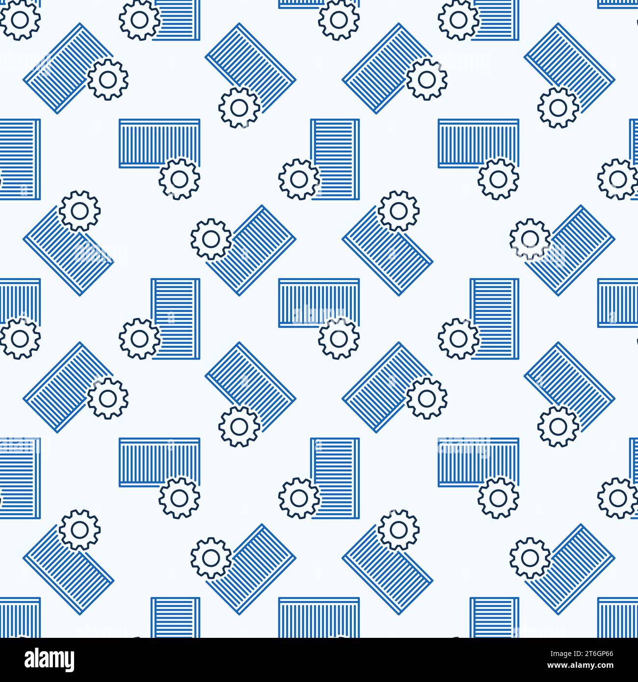 Shipping Container with Gear vector concept thin line seamless pattern ...