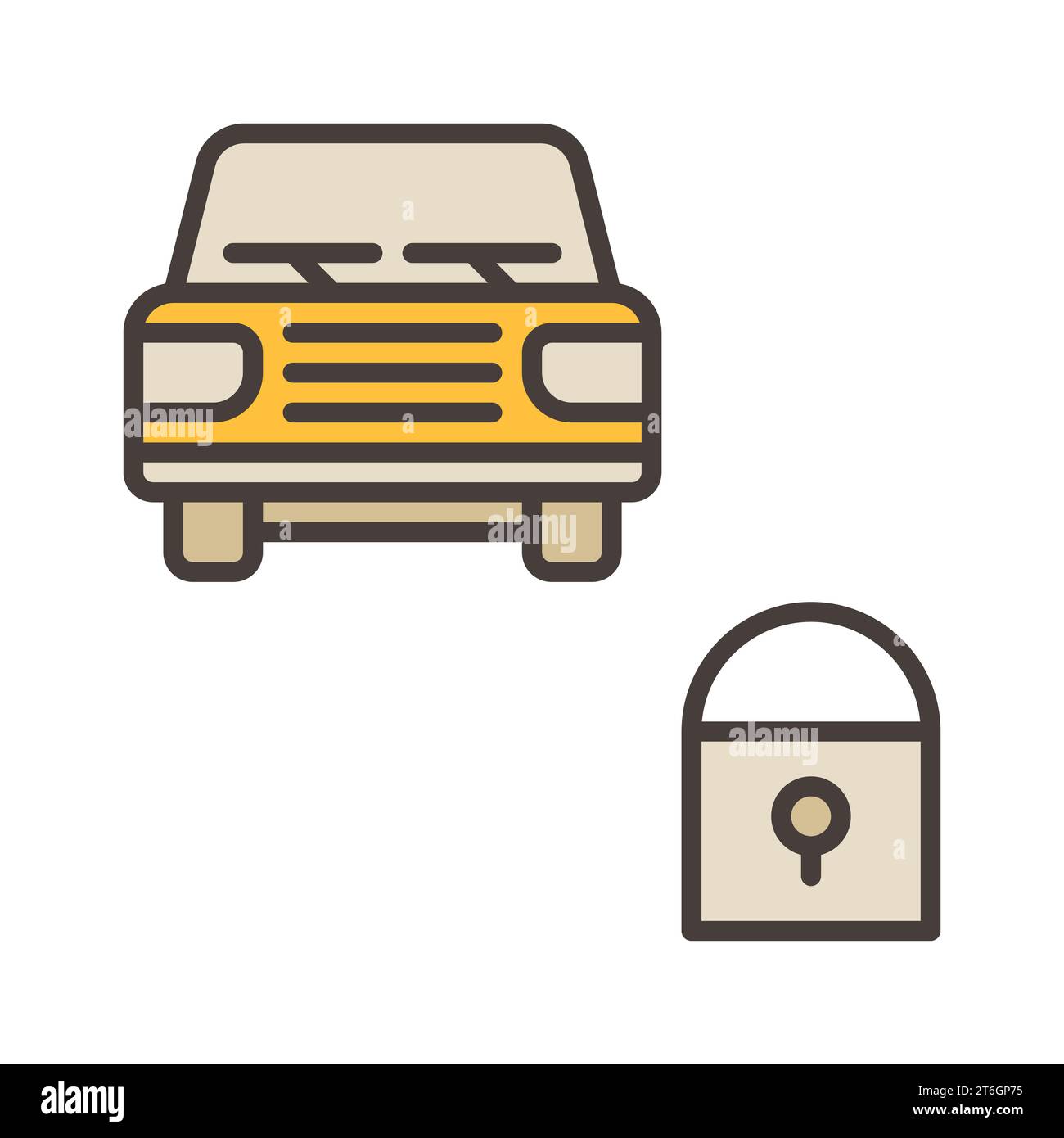 Closed Car vector lock concept colored icon or symbol Stock Vector ...
