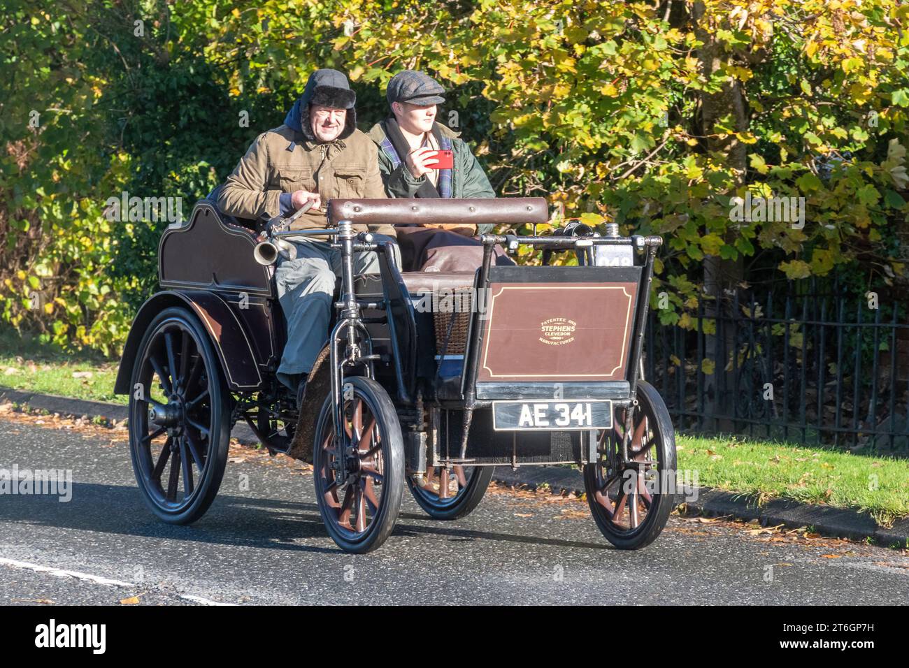 A 1904 Stephens car in the London to Brighton veteran car run event on ...