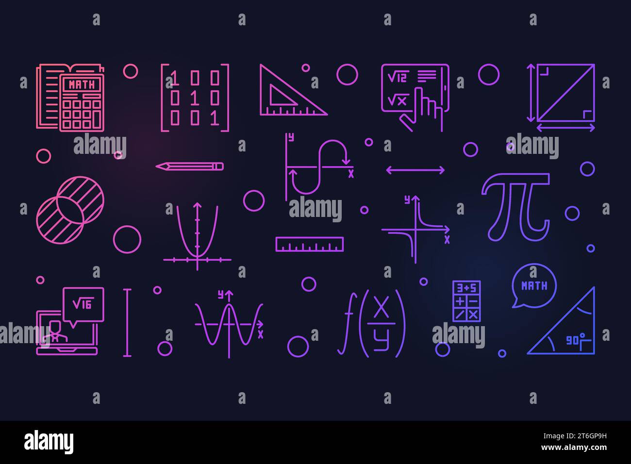 World Math Day vector thin line horizontal banner - Math 8 March ...