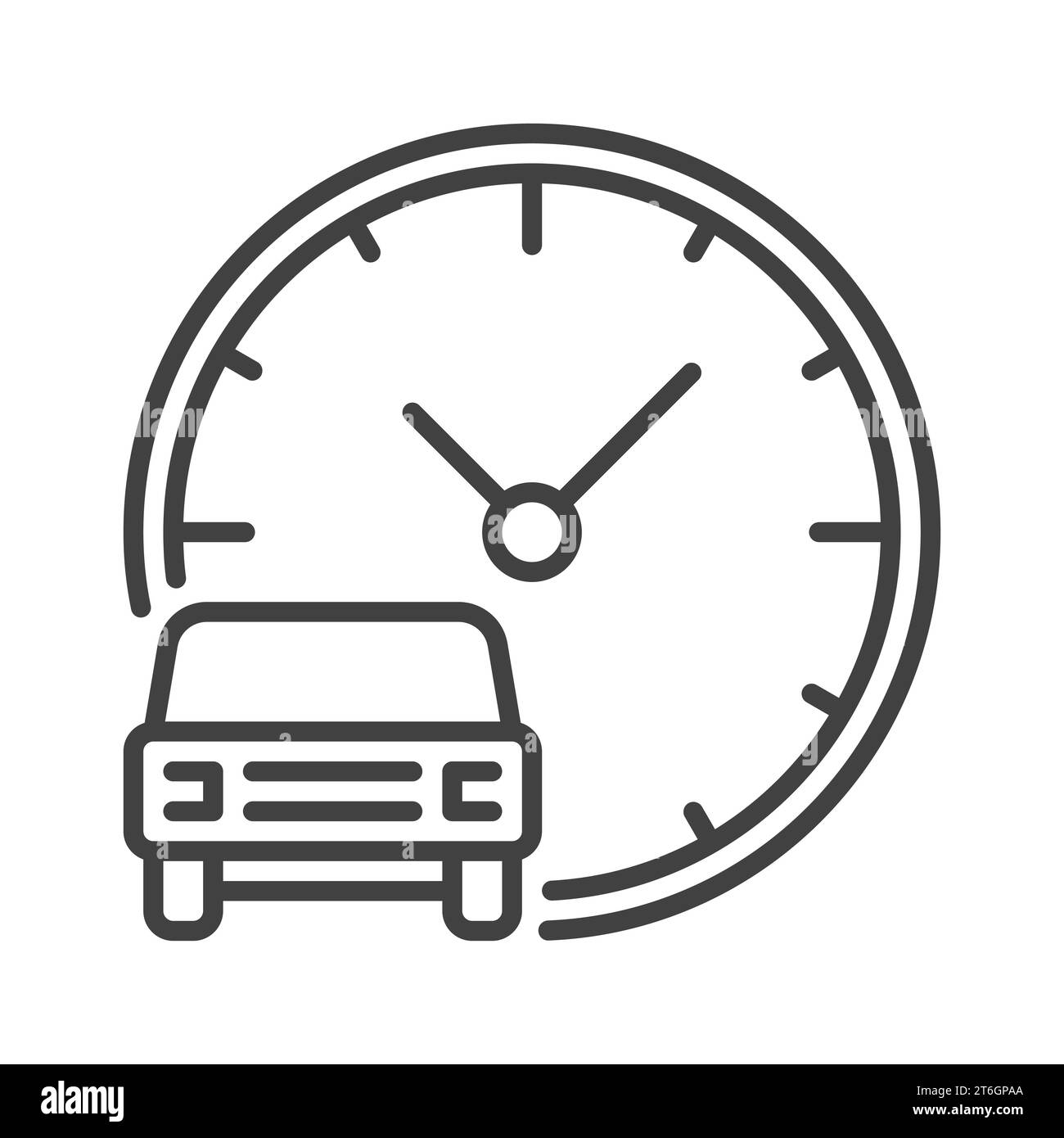 Carsharing Time vector Rent by Hour concept icon or symbol in outline ...