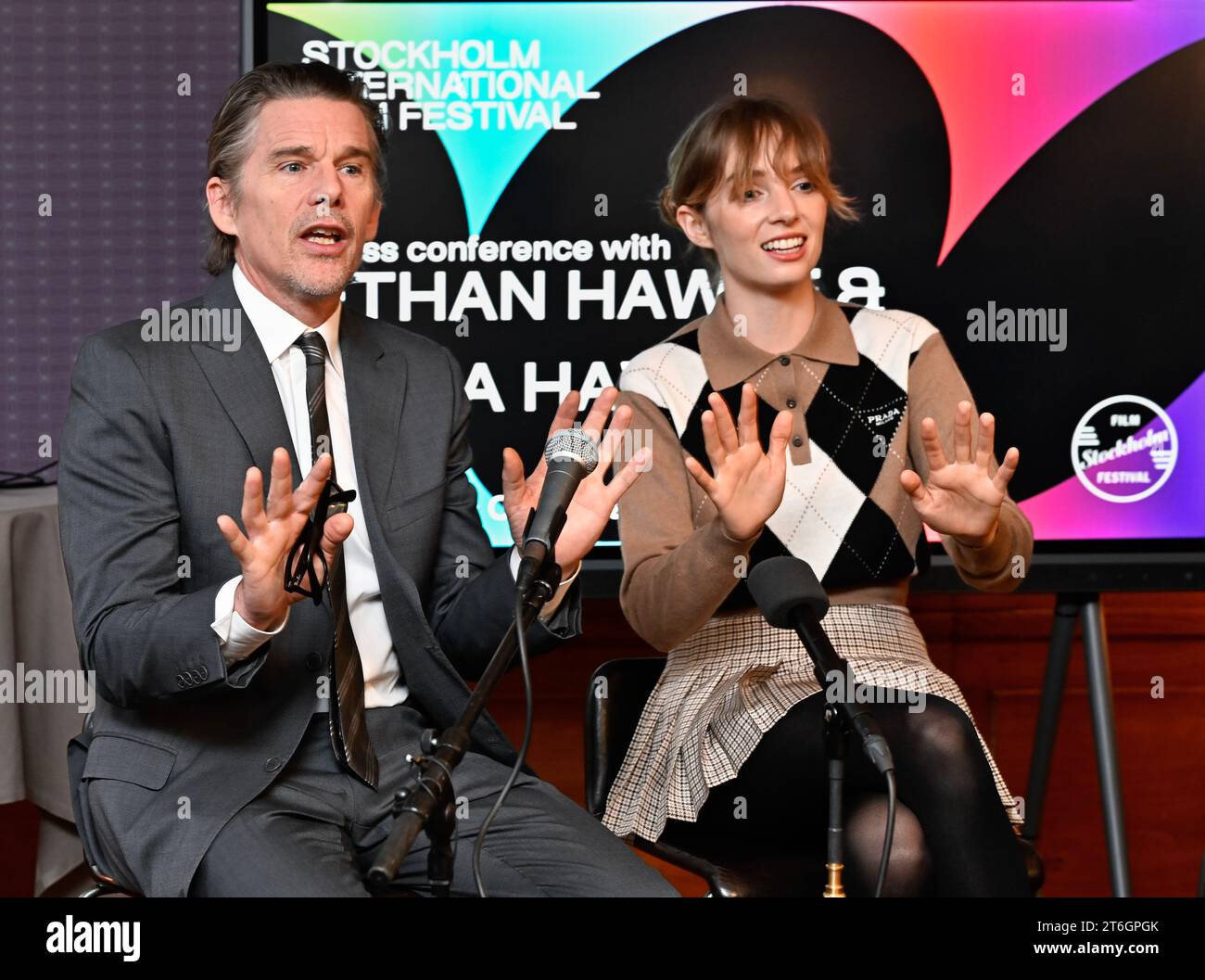 Stockholm, Sweden. 10th Nov, 2023. Ethan Hawke is in Sweden to receive ...