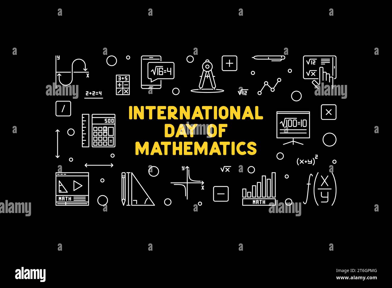 International Day of Mathematics - March 14 vector thin line horizontal ... International Day of Mathematics - March 14 vector thin line horizontal ...