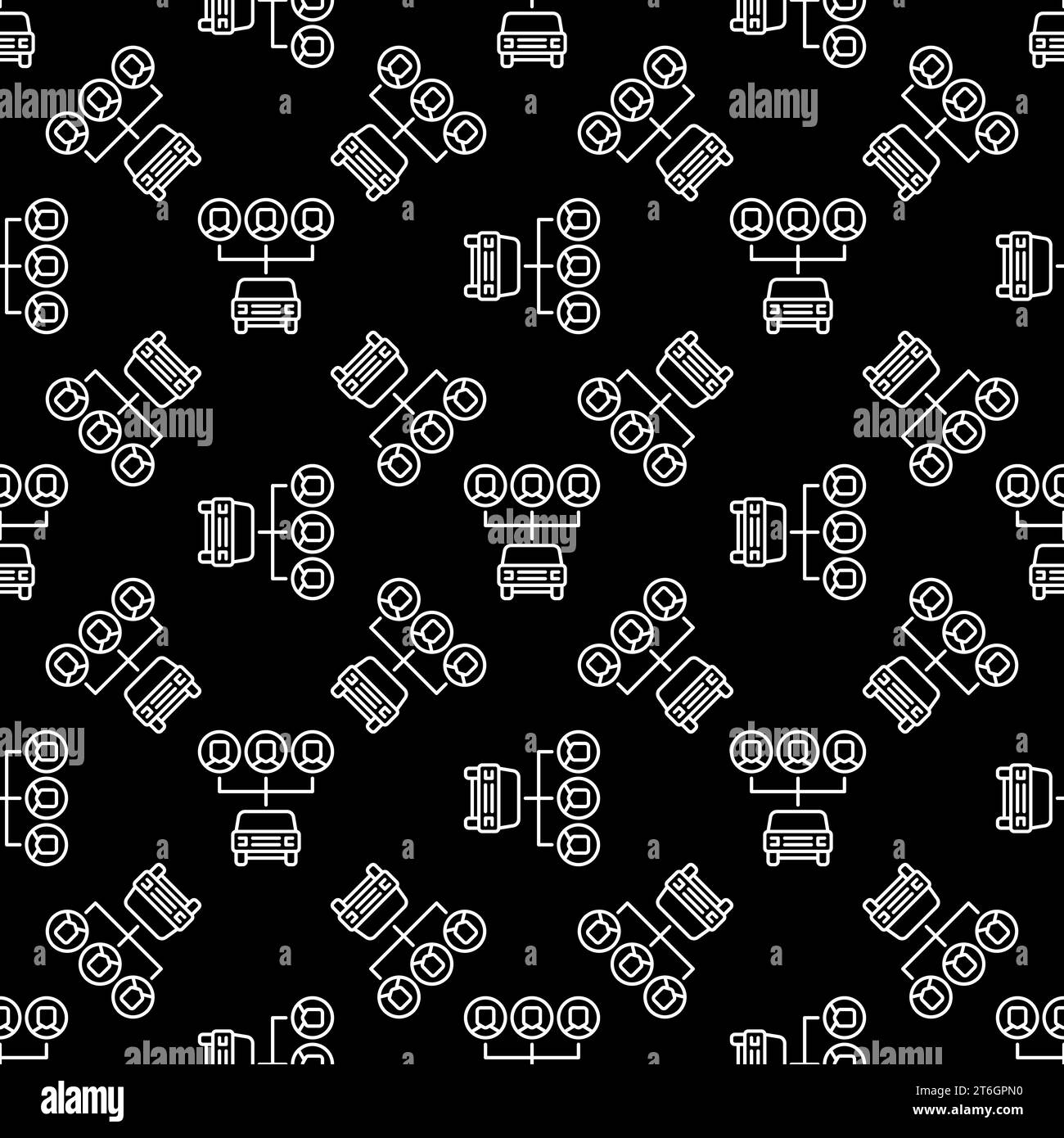 Carsharing Or Car Sharing Vector Concept Dark Linear Seamless Pattern Stock Vector Image And Art
