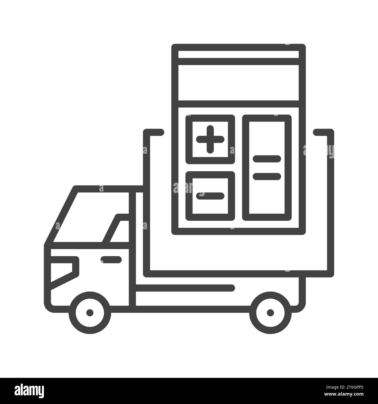 Calculator and Truck vector Delivery Cost Calculation concept icon or ...