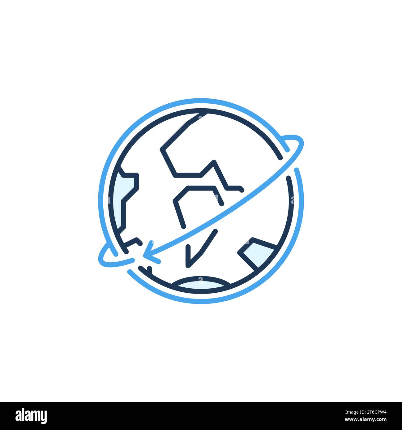 Earth with Arrow Around vector concept colored icon or sign Stock ...