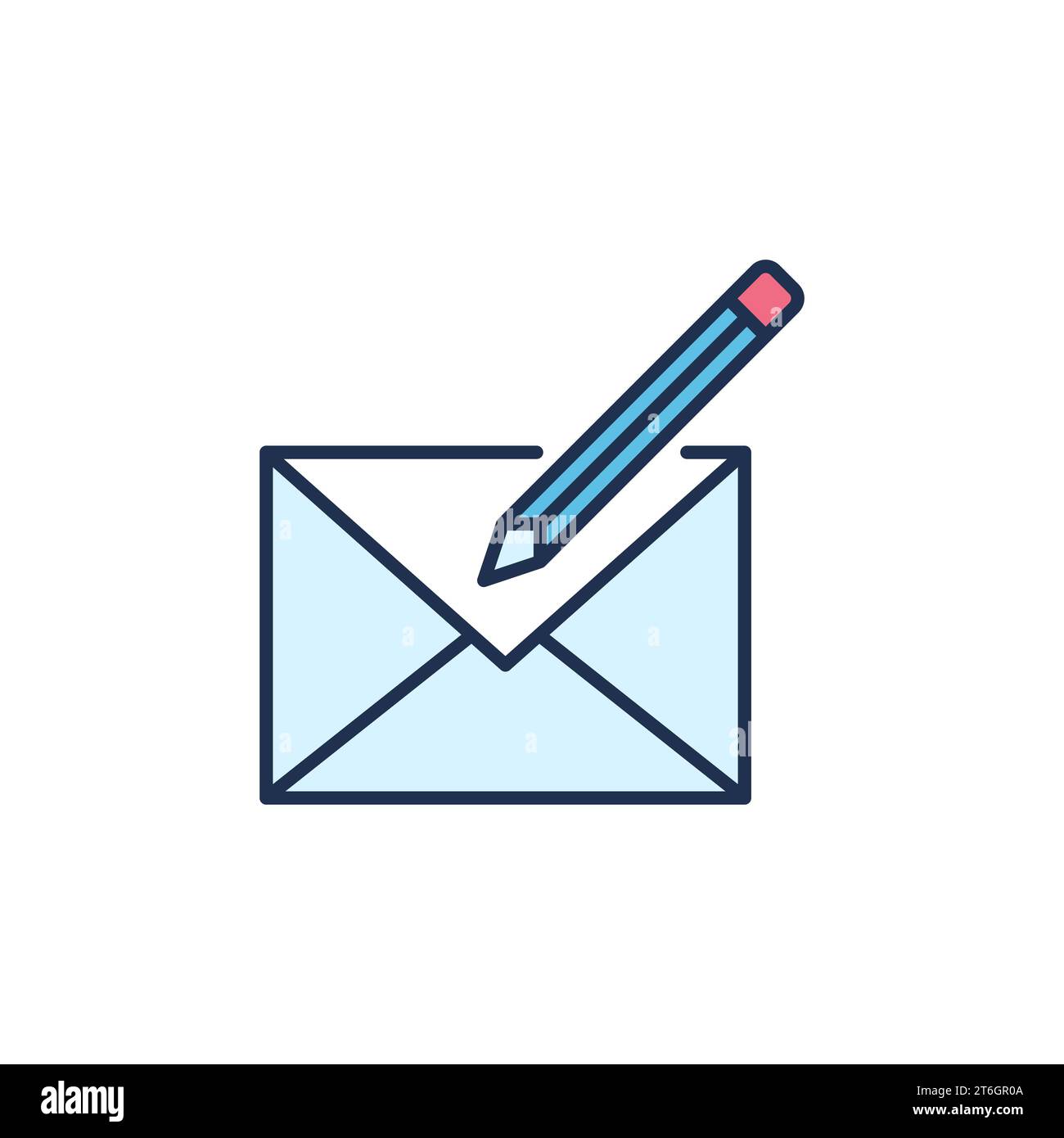 Envelope and Pencil vector Email Edit concept colored icon or sign ...