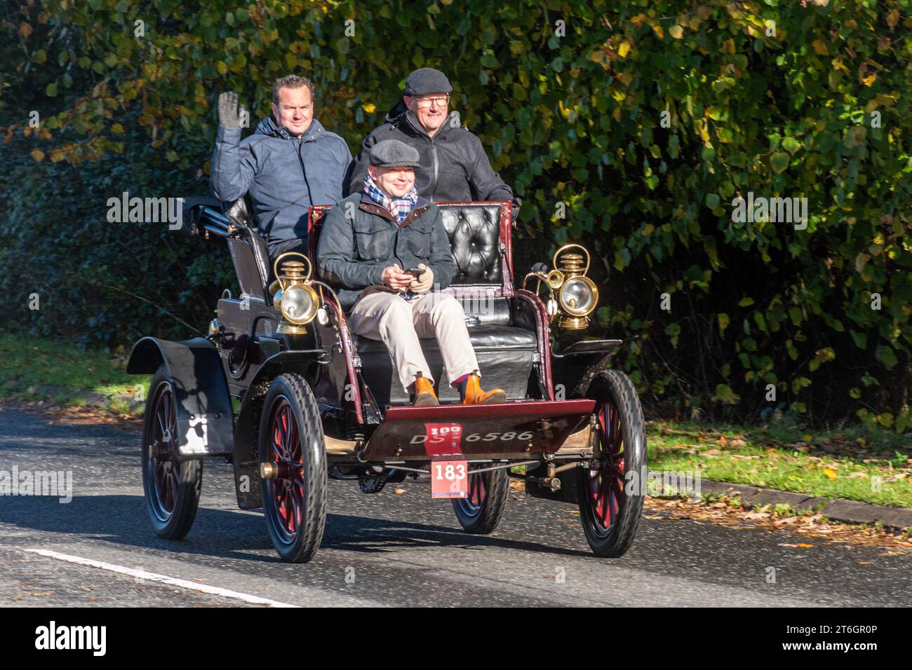 A 1903 Knox car in the London to Brighton veteran car run event on 5th ...