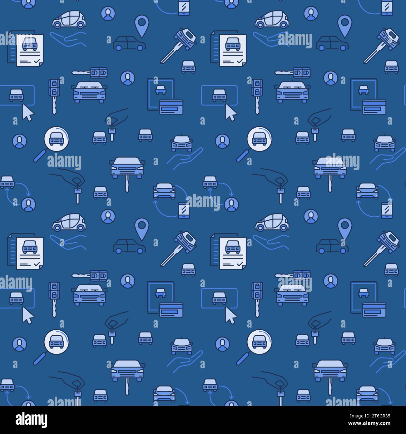 Car Rental vector concept colored seamless pattern or background Stock ...
