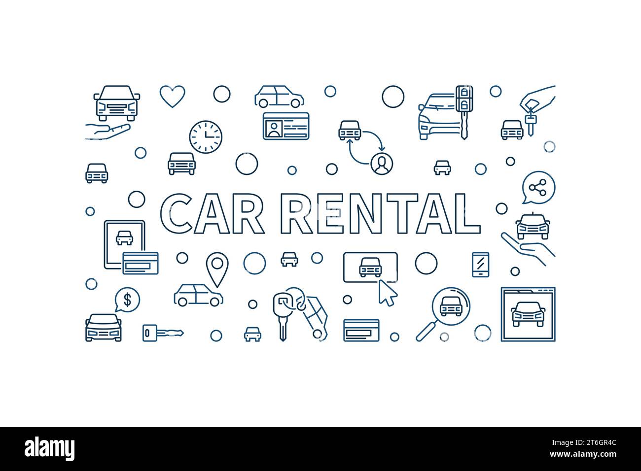 Car Rental creative horizontal banner - Rent a Vehicle concept vector ...