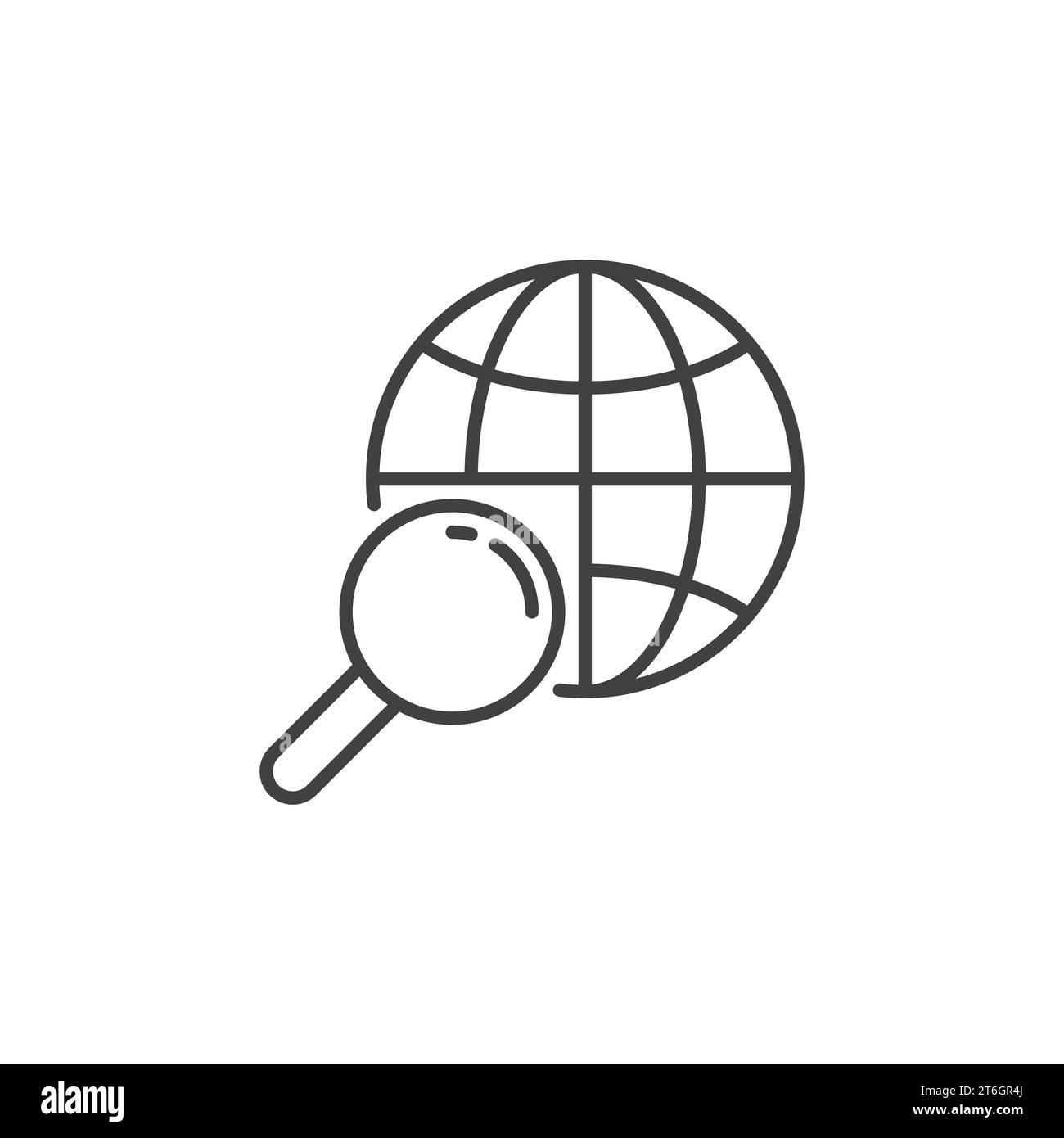 Map of the world magnifying glass Black and White Stock Photos & Images ...