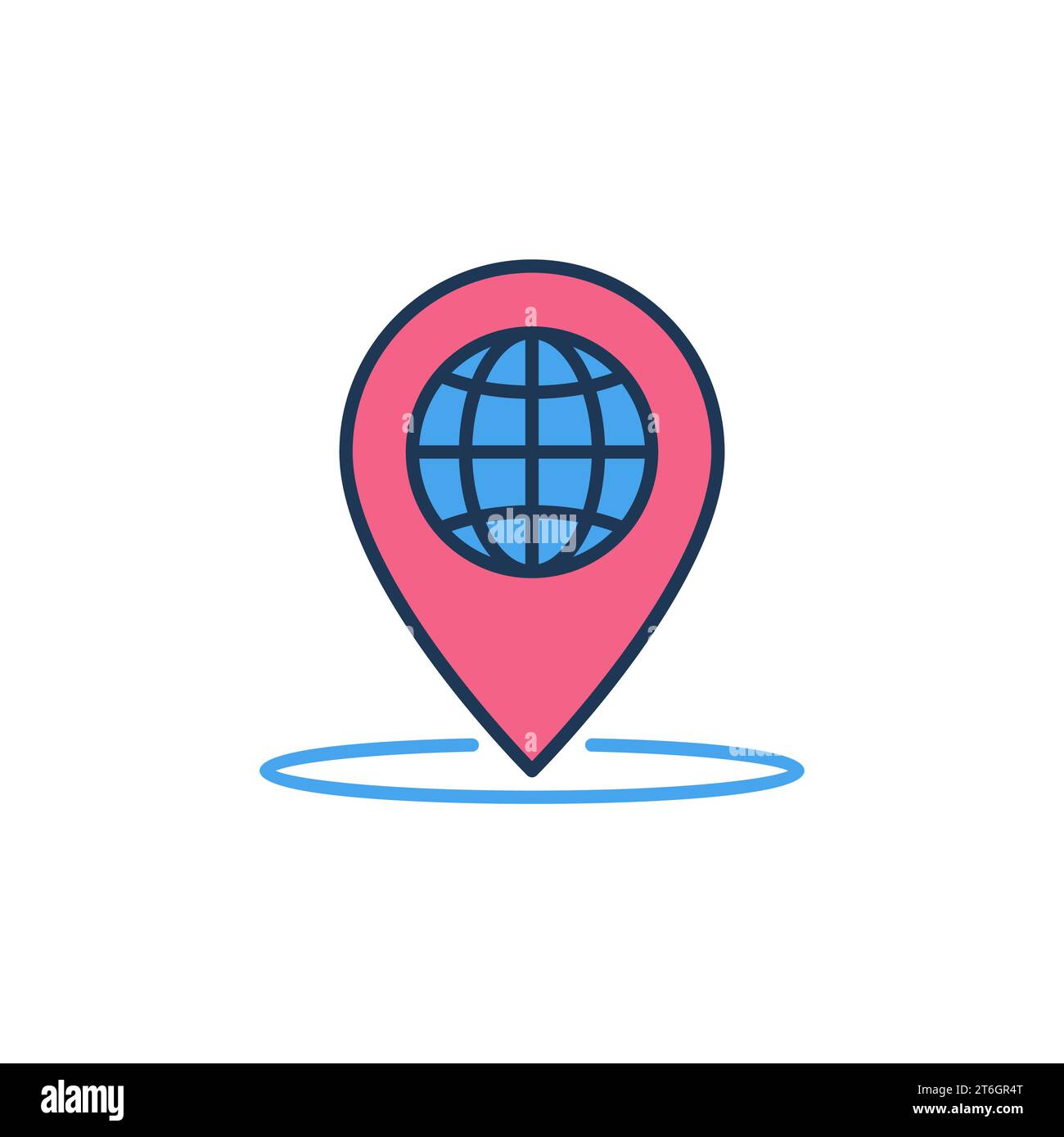Geo Pin with Globe inside vector concept colored icon or design element ...