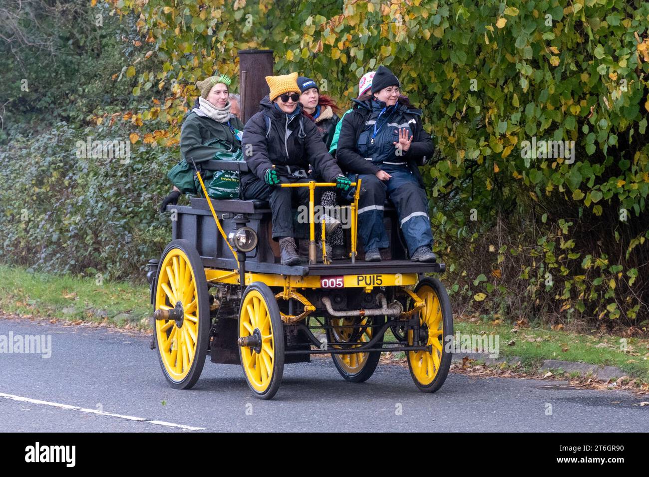 An 1896 Salvesen steam open cart car in the London to Brighton veteran ...