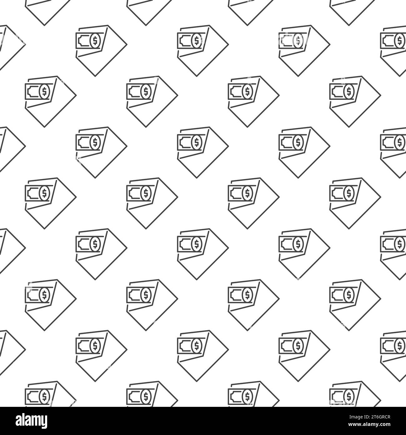 Cash in Opened Envelope vector Salary concept minimal outline seamless ...