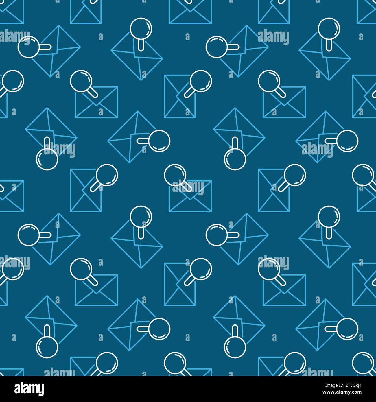 Envelope and Magnifying Glass vector Email Message Search concept outline seamless pattern Stock ...