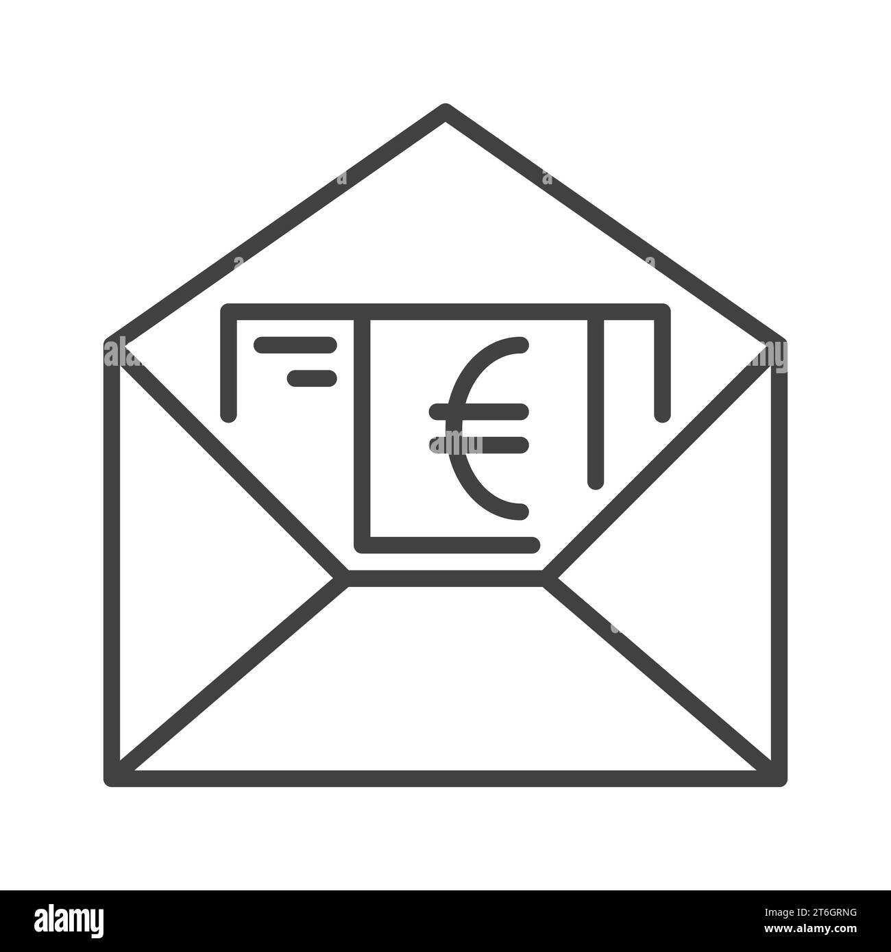 Euro Cash in Open Envelope vector EU Finance concept thin line icon or ...