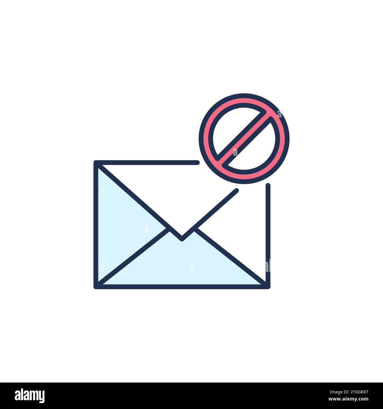 Ban sign on Envelope vector Email Prohibition concept colored icon or ...