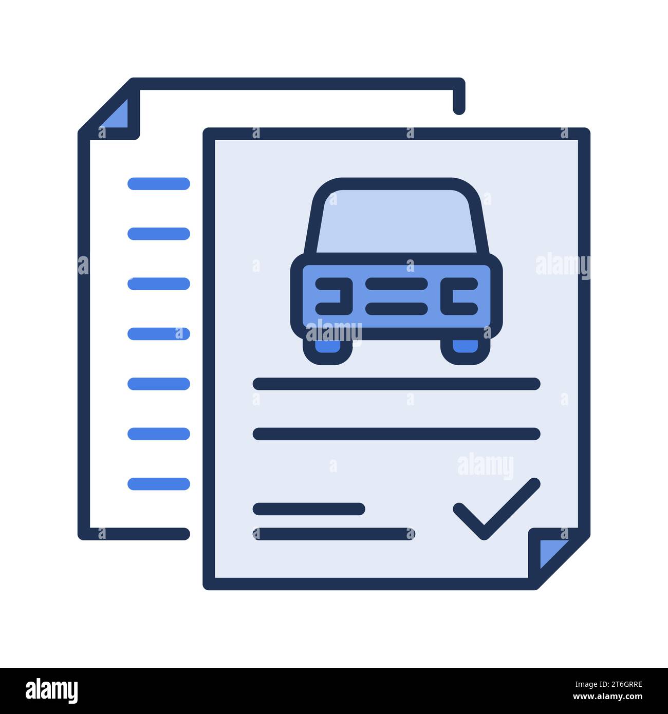 Car Rental Agreement Documents vector concept blue icon or symbol Stock ...
