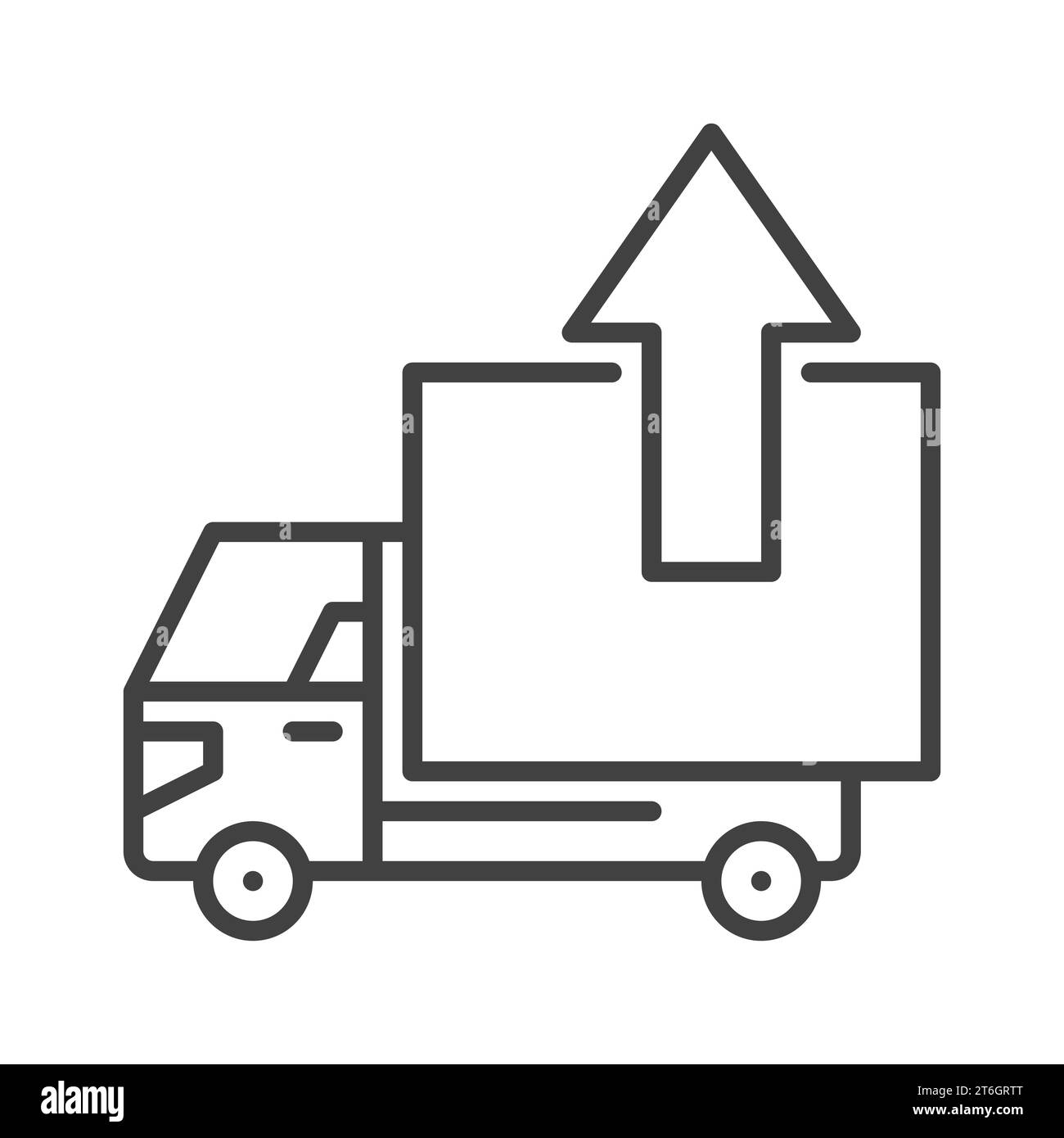 Arrow and Delivery Truck vector concept linear icon or symbol Stock ...