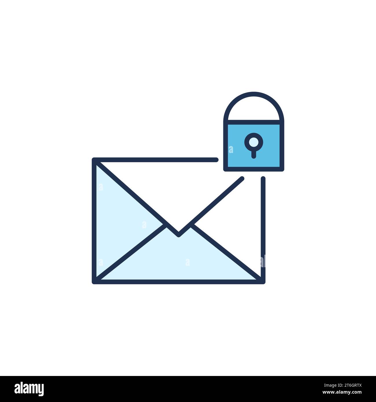 Close Padlock and Envelope vector Email Locked concept colored icon or ...
